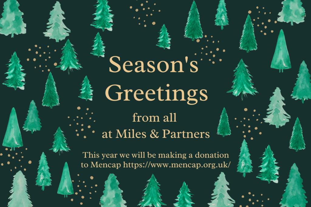 Season’s Greetings and our holiday opening hours - Miles and Partners